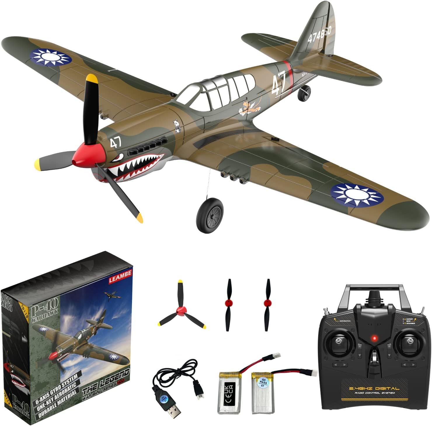 Amazon.com: LEAMBE RC Plane 4 Channel Remote Control Airplane - Ready ...