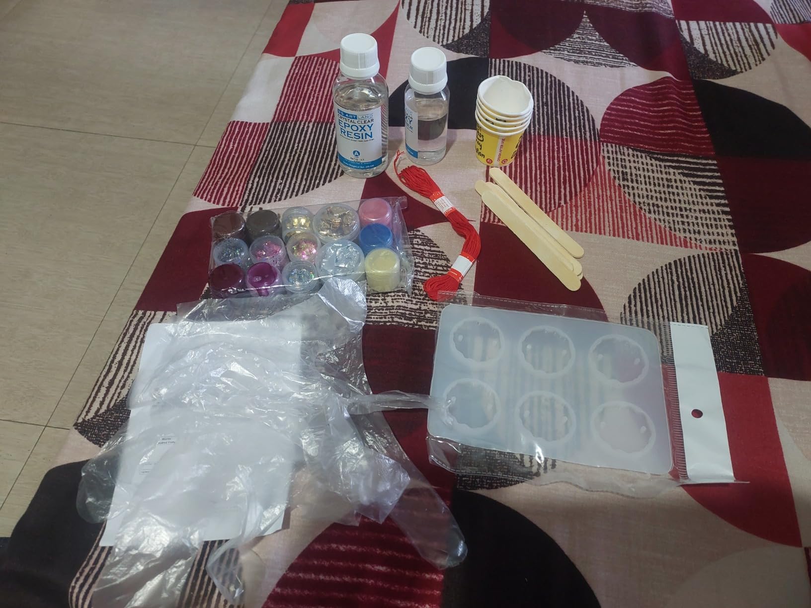 SS Art Land DIY Resin Art Rakhi Making Kit with 200 Gm Crystal-Clear ...