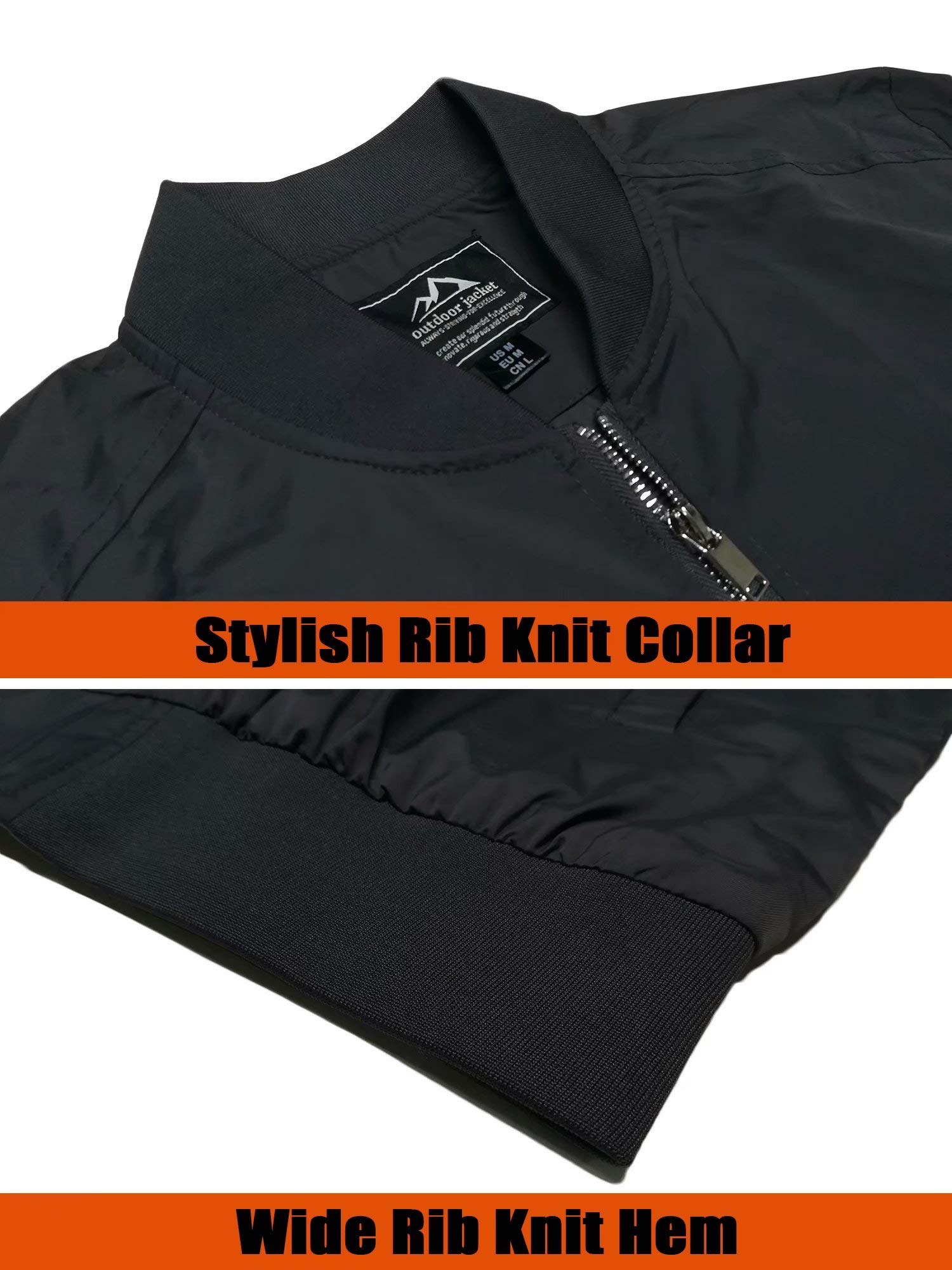 MAGCOMSEN Bomber Jackets for Men Black Light Jackets Zip Up Jacket for ...