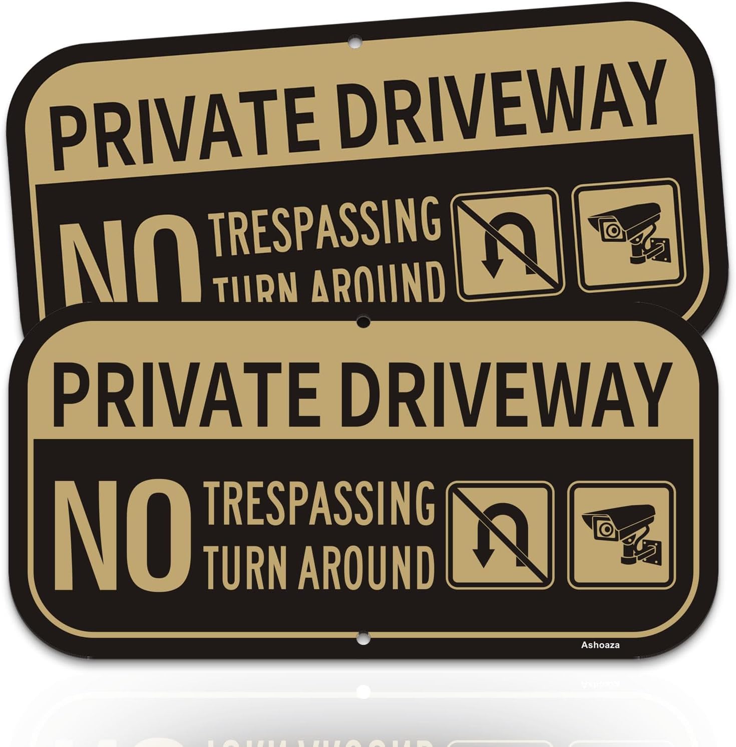 Amazon.com: Ashoaza Private Driveway Sign, Aluminum No Parking No Turn ...