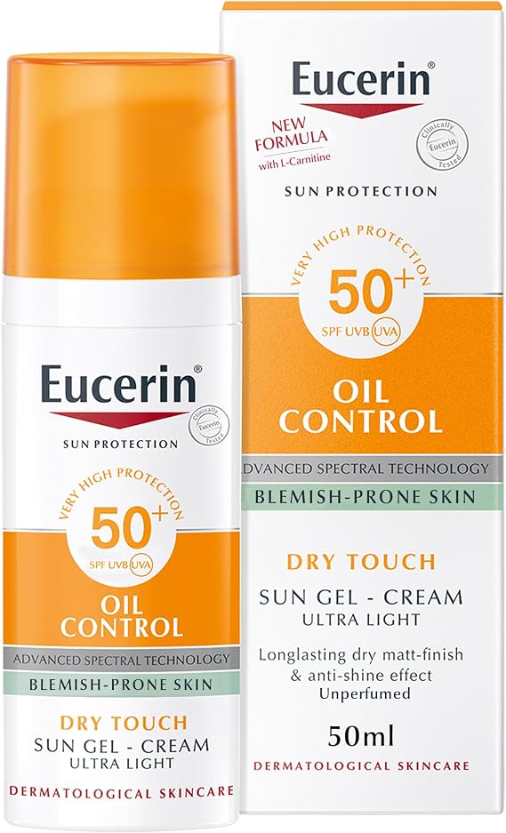 Eucerin Face Sunscreen Oil Control Gel-Cream Dry Touch, High UVA/UVB ...