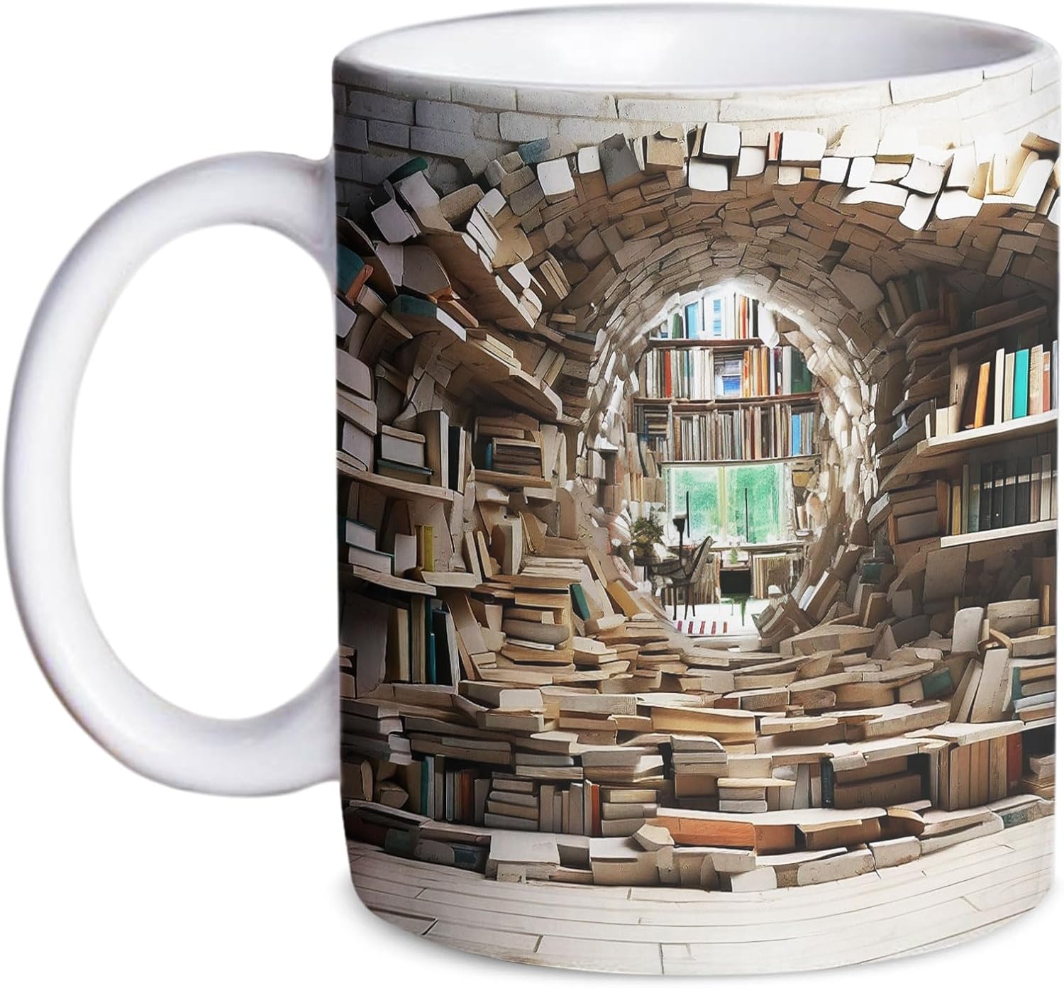 Amazon.com: QTValue Personalized 3D Library Coffee Mugs, 11oz, Book ...