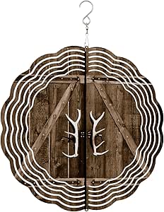 Amazon.com: Wind Spinner Rustic Barn Farmhouse Wood Board Metal Hanging ...