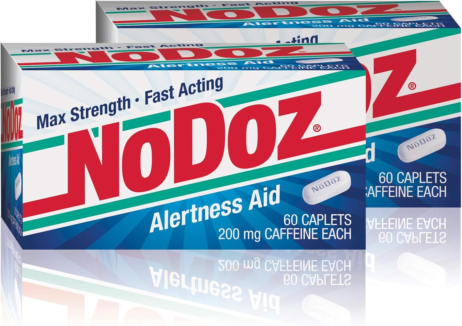 NoDoz 200mg Maximum Strength Alertness Aid, 60 Caplet Twin Pack ...