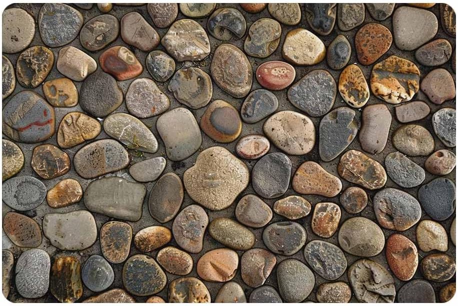 Amazon.com: Sepmxagt 3D Illusion Welcome Mat Outdoor, Brown Pebbles ...