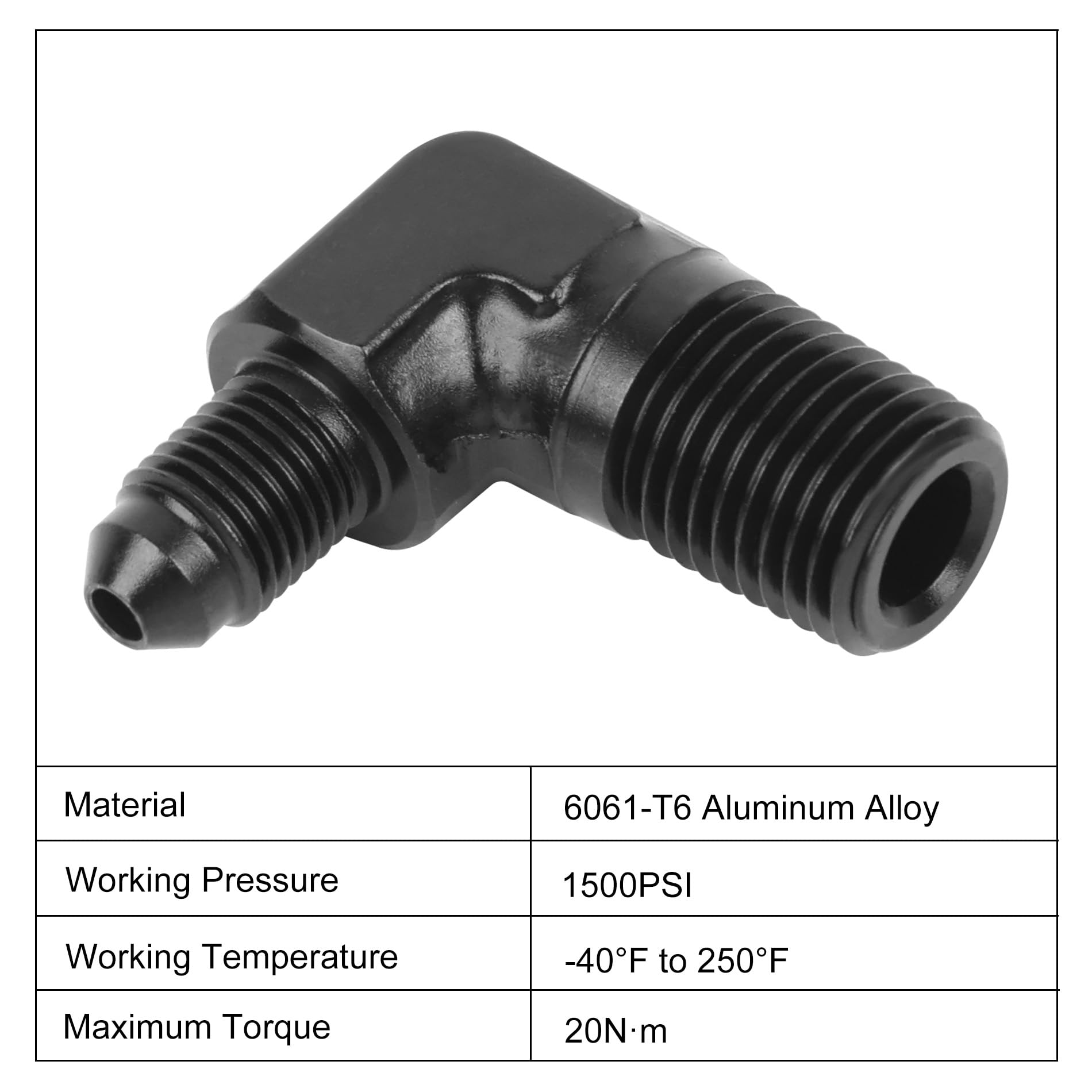 Snapklik.com : 3AN Male Flare To 1/4" NPT Pipe 90 Degree Fitting ...