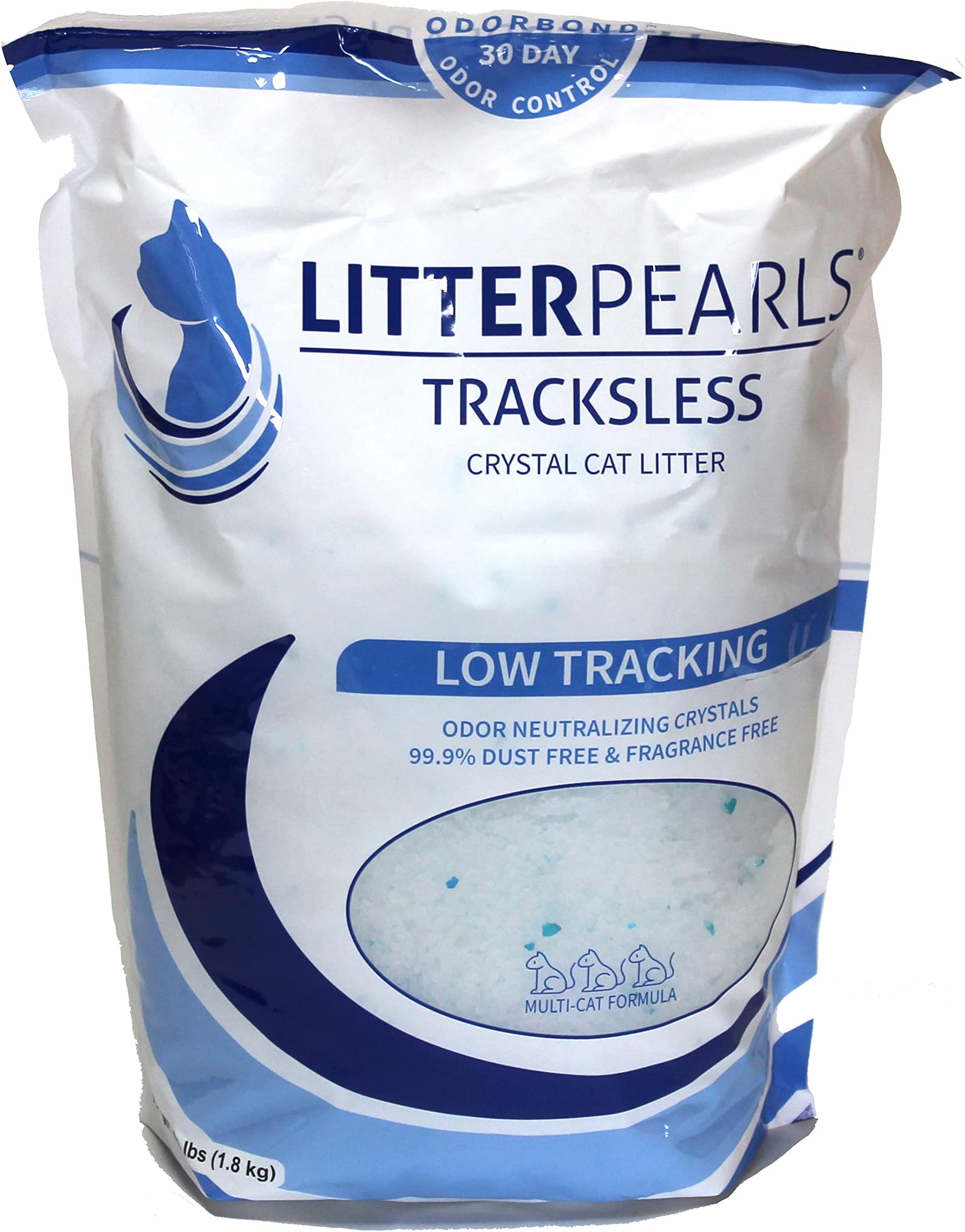 Litter Pearls Tracksless Unscented Non-Clumping Crystal Cat Litter with ...
