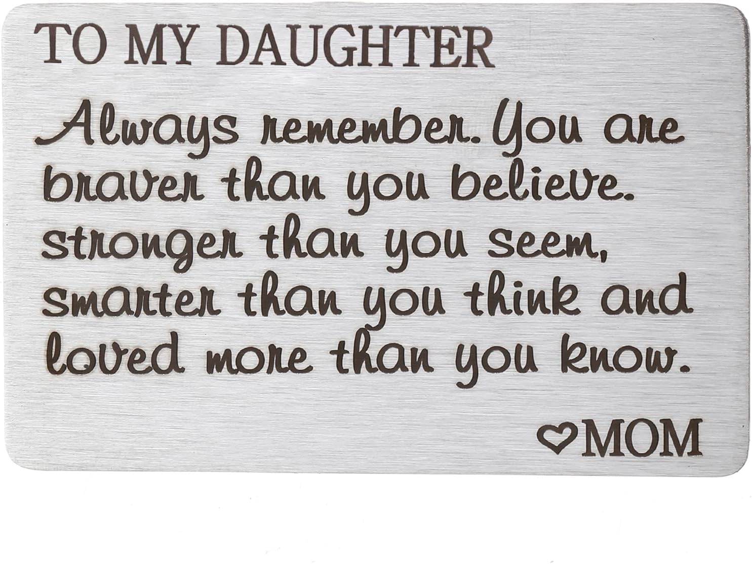 Amazon.com: Daughter Engraved Wallet Card from Mom Stainless Steel ...