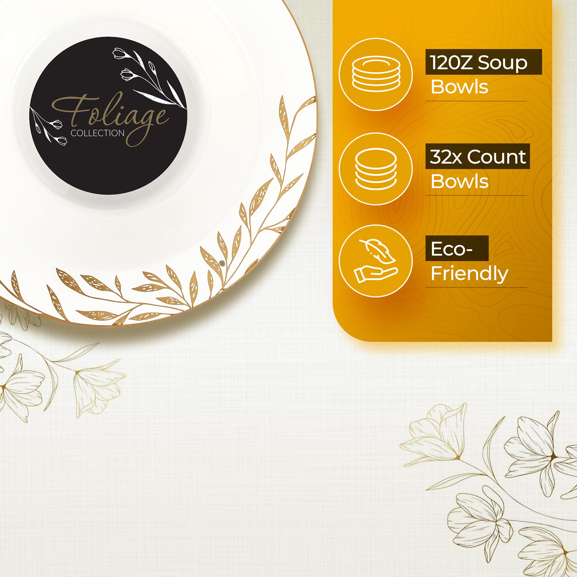Snapklik.com : 32 Pack Elegant Disposable Plastic Bowls Includes 32 ...