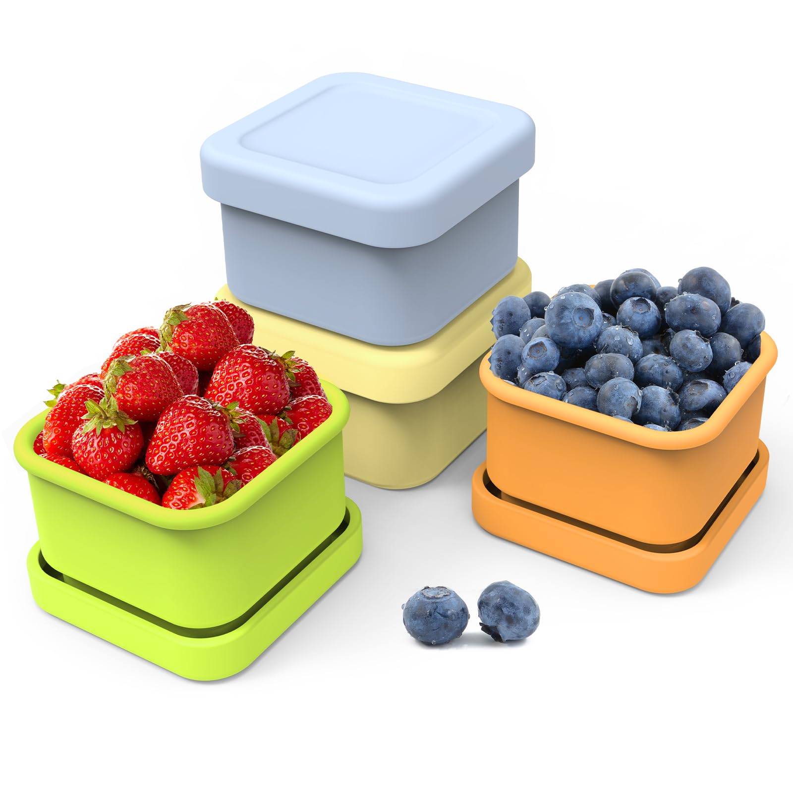 Amazon.com: FAMIDGE 4 Pack 3.5oz Silicone Food Storage Containers ...