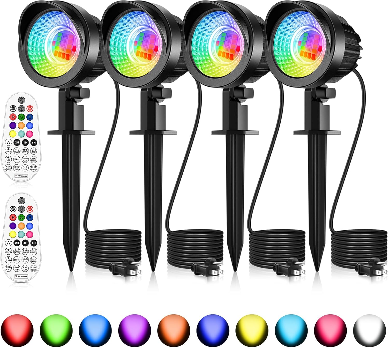 MEIKEE 15W RGB Outdoor LED Spotlight Color Changing Landscape Lights ...