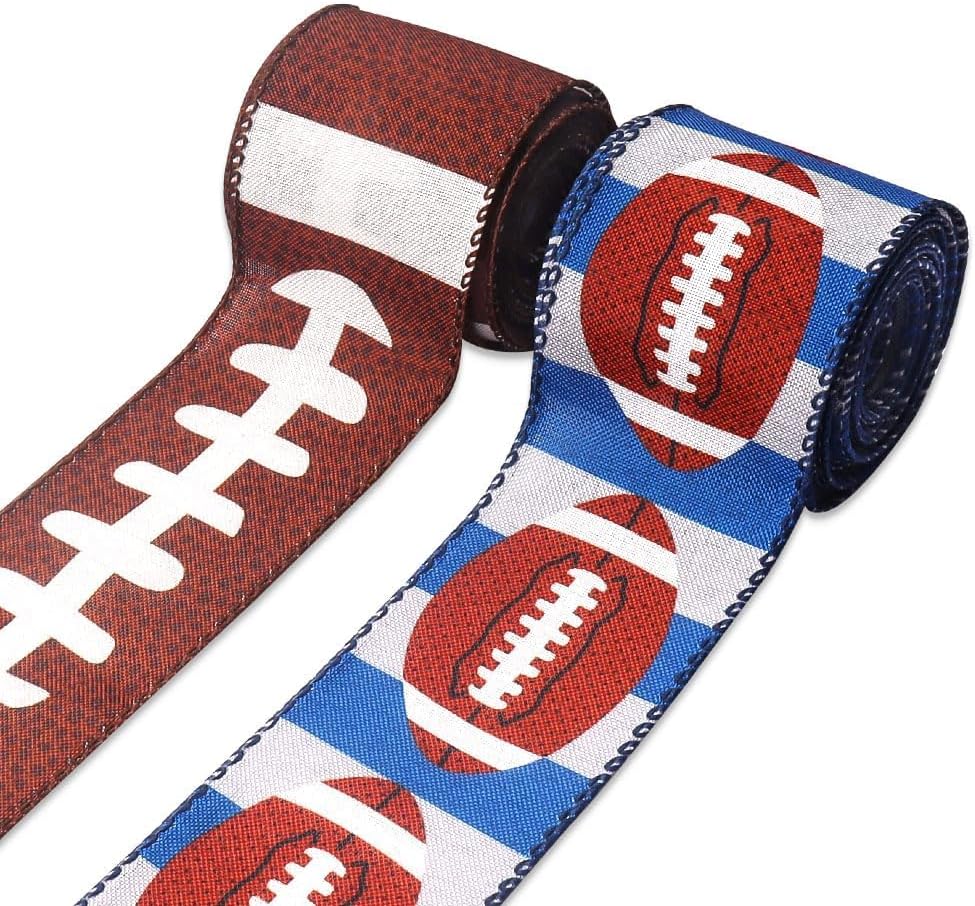 Amazon.com: Estivaux 2 Rolls Football Ribbons for Crafting, Rugby ...