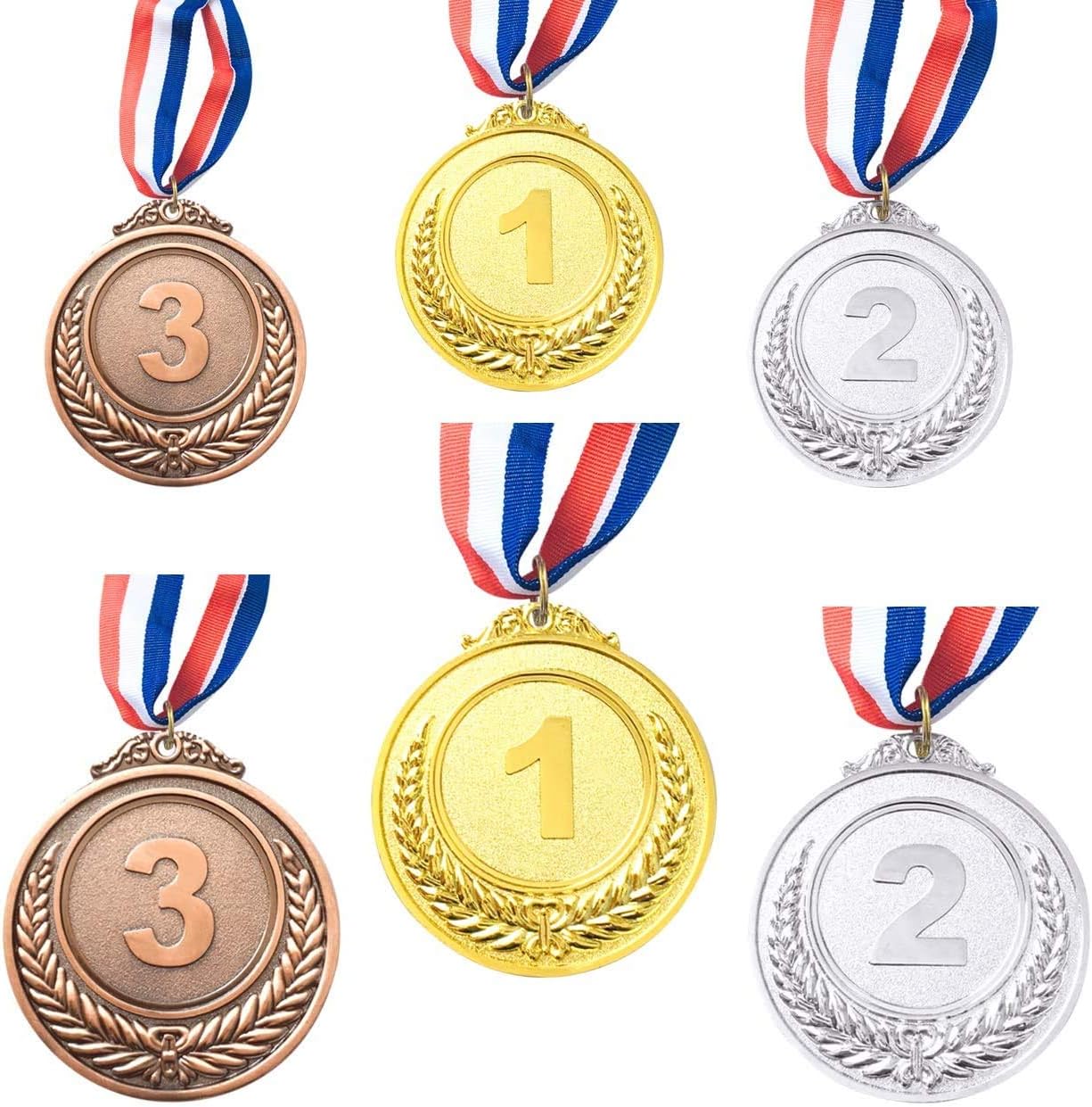 6 Pieces Gold Silver Bronze Winner Award Medals, Metal Medals Prizes ...