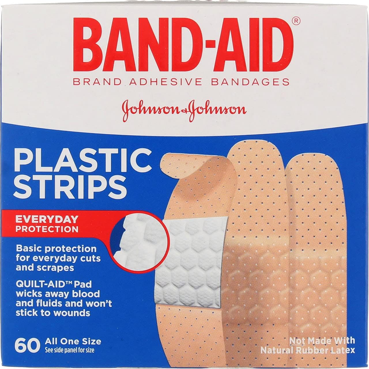 Amazon.com: BAND-AID Plastic Strips All One Size 60 Each (Pack of 5 ...