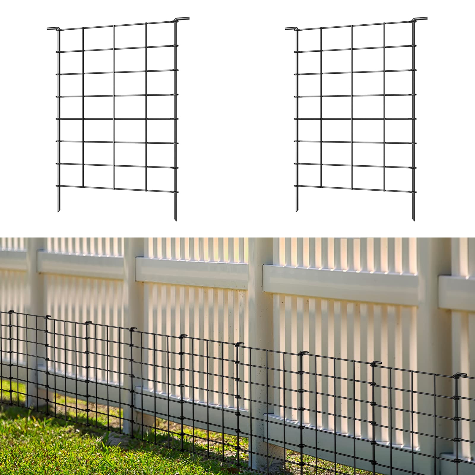 OUSHENG Decorative Garden Fence No Dig Fencing 10 Pack, 19.6in(H) x10ft ...