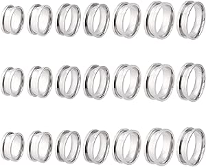 Amazon.com: UNICRAFTALE 21pcs 7 Size Blank Core Ring Stainless Steel ...