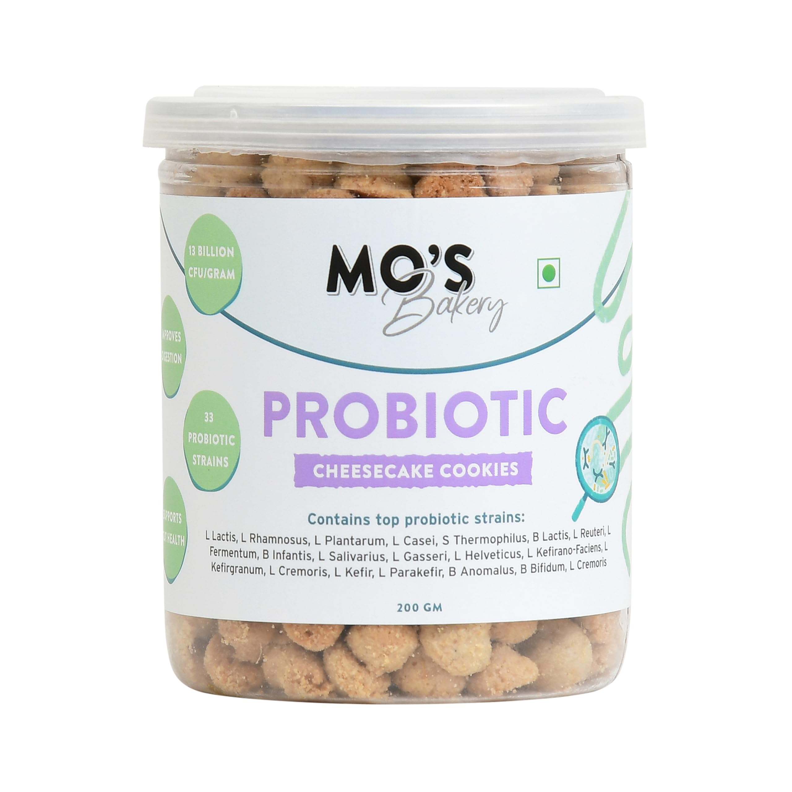 Mo's Probiotic Cookies,200 G | Cheesecake Digestive Cookies | Probiotic ...
