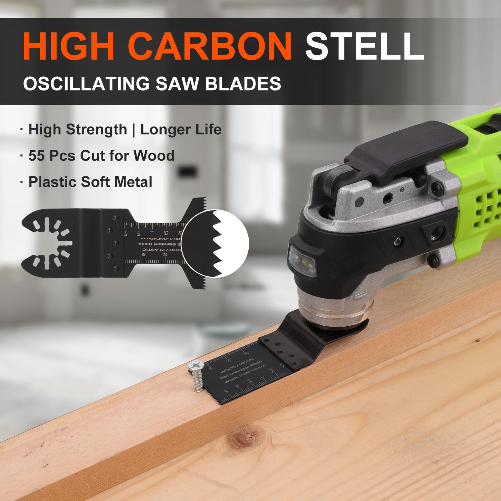 55 Piece Blade Kit 55-Pc Oscillating Tool Blades Set - Universal Quick ...