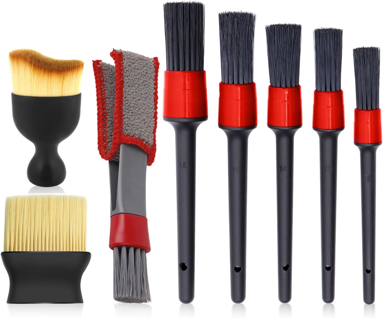 JSUOEO 8 PCS Car Detailing Brush Set, Auto Detailing Brushes Car ...