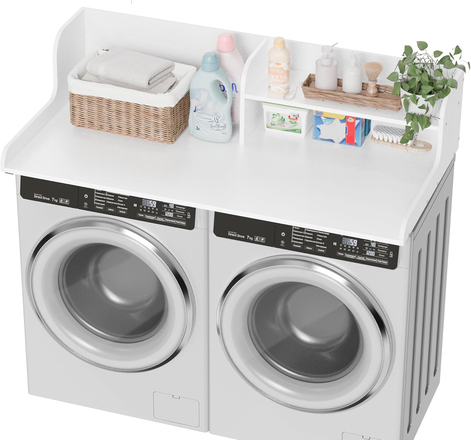 Amazon.com: DTK Washer Dryer Wood Countertop with Shelf, Laundry Topper ...
