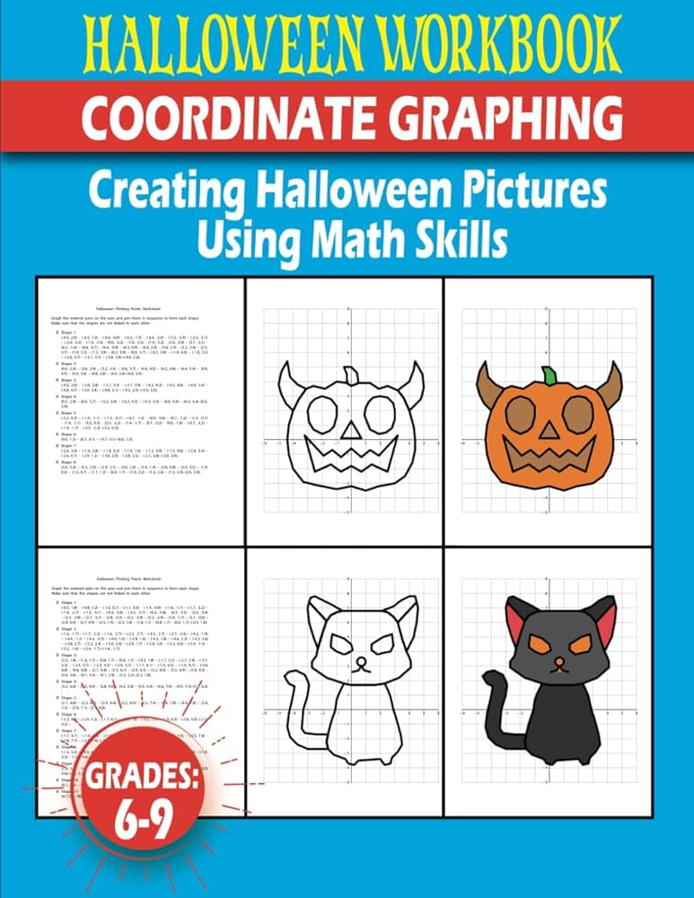 Halloween Graphing Pictures Using Coordinates Math Drills: Halloween