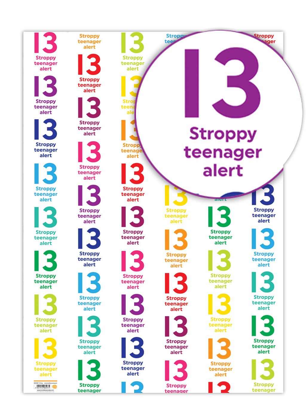 Brainbox Candy - 2 Sheets of Funny 'Stroppy Teenager' Wrapping Paper ...