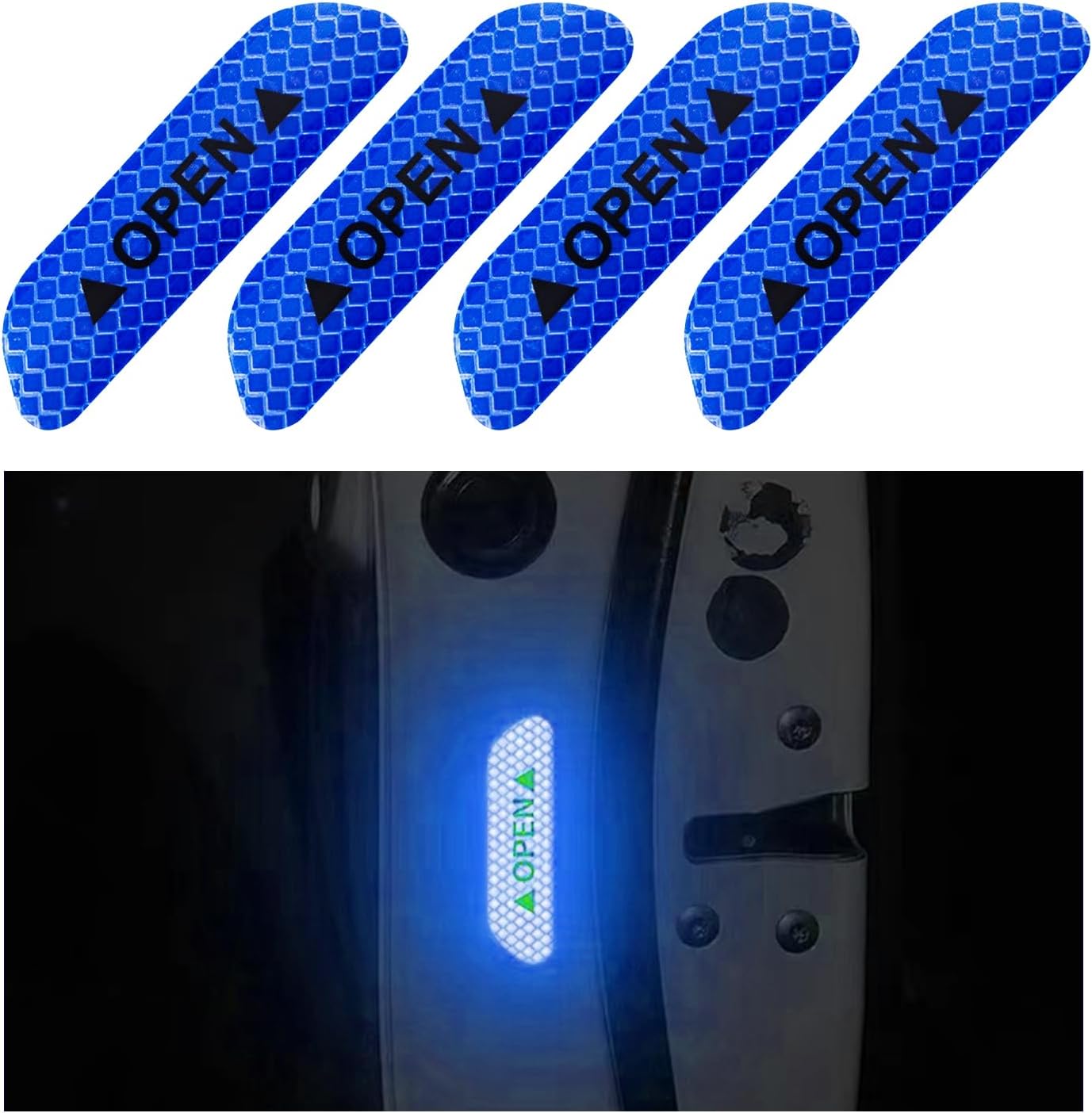 Amazon.com: Ziciner 4 Pcs Car Door Open Reflective Stickers, Night ...