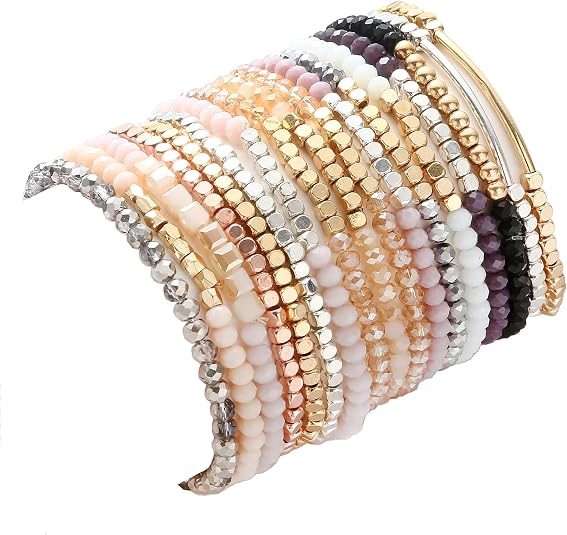 Amazon.com: SAMOCO 17Pcs Boho Beaded Bracelets for Women Colorful ...