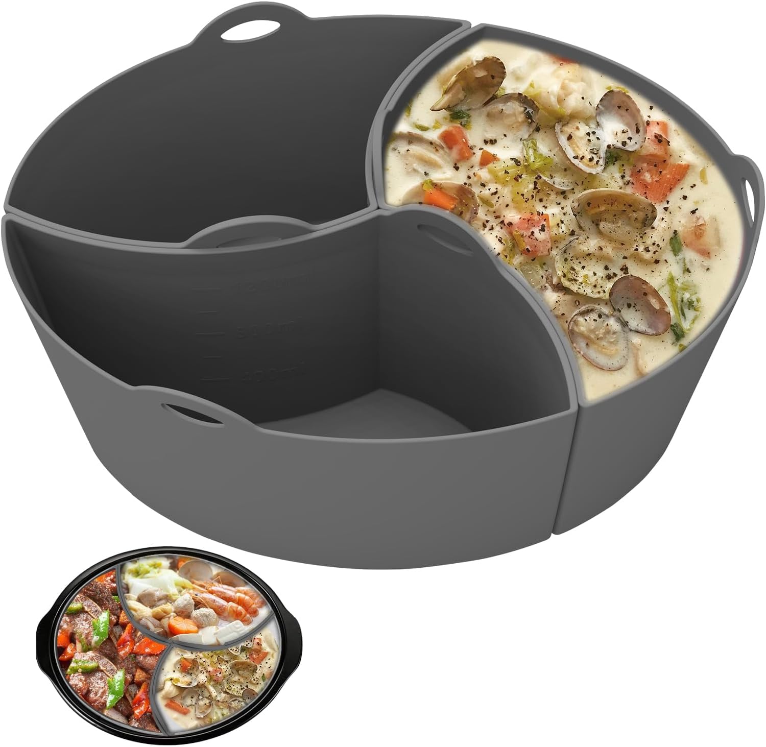 Amazon.com: Silicone Slow Cooker Divider Insert for 7 QT Oval Slow ...