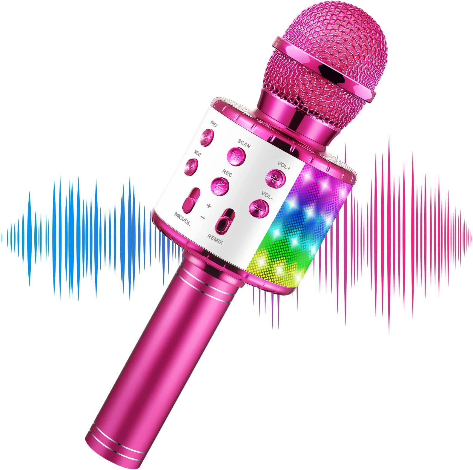 Castaroud Kids Microphone, Bluetooth Wireless Karaoke Microphone ...