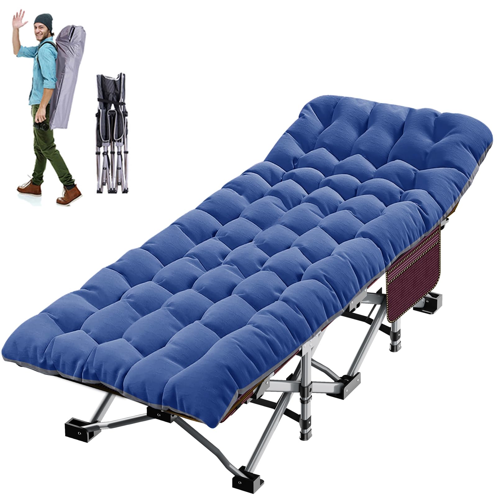 Snapklik.com : ABORON Folding Camping Cot For Adults, Double Layer ...
