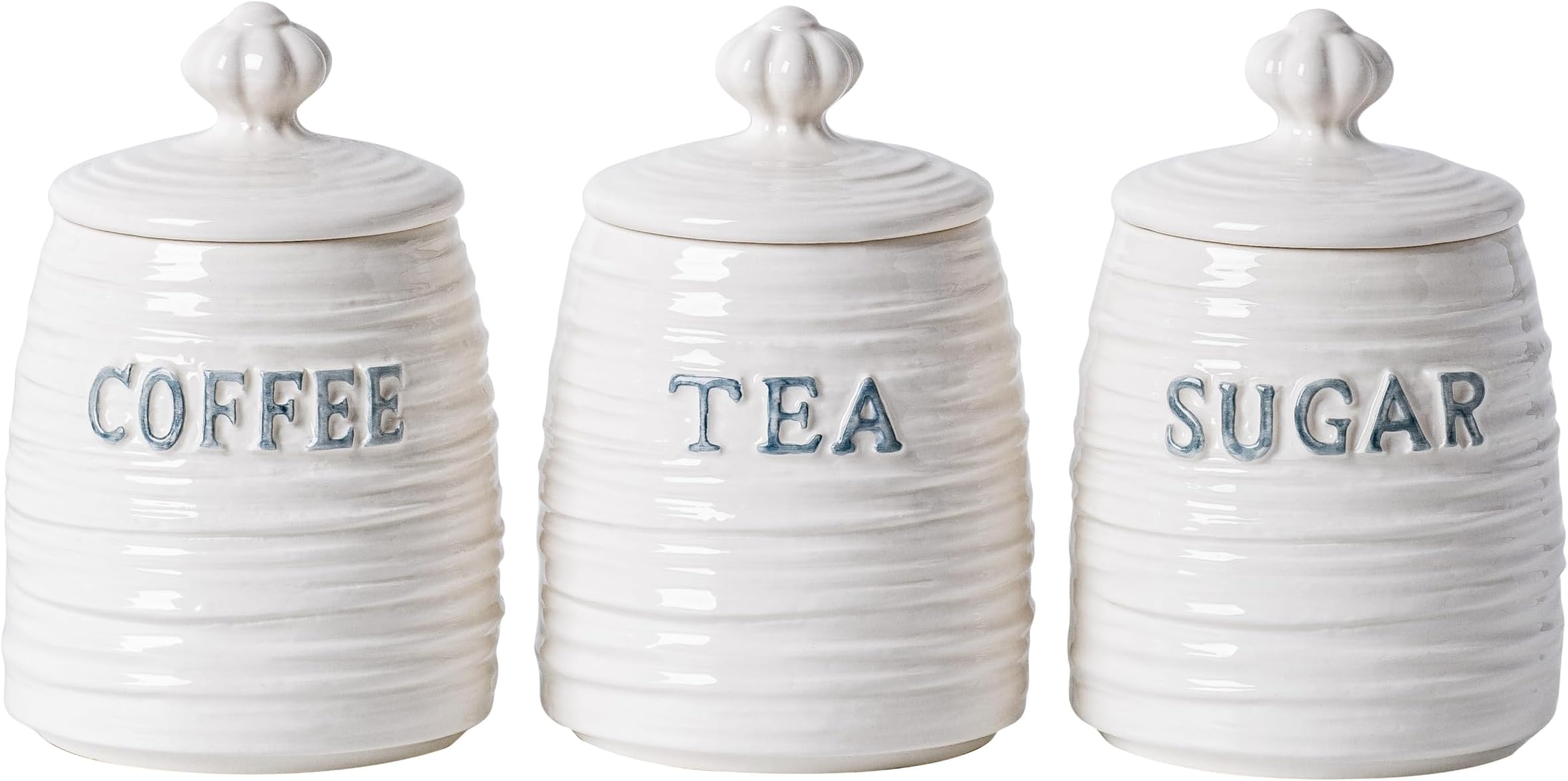 Amazon.com: Home Essentials Fiddle & Fern Set Of 3 Prep Canisters With ...
