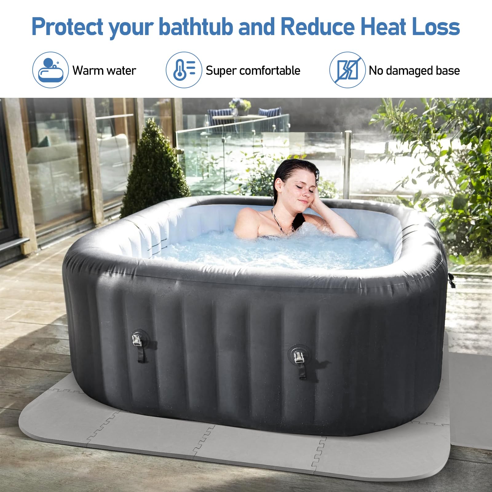 Snapklik.com : 1/2" Extra Thick Hot Tub Mat, 85IN Hot Tub Pad ...