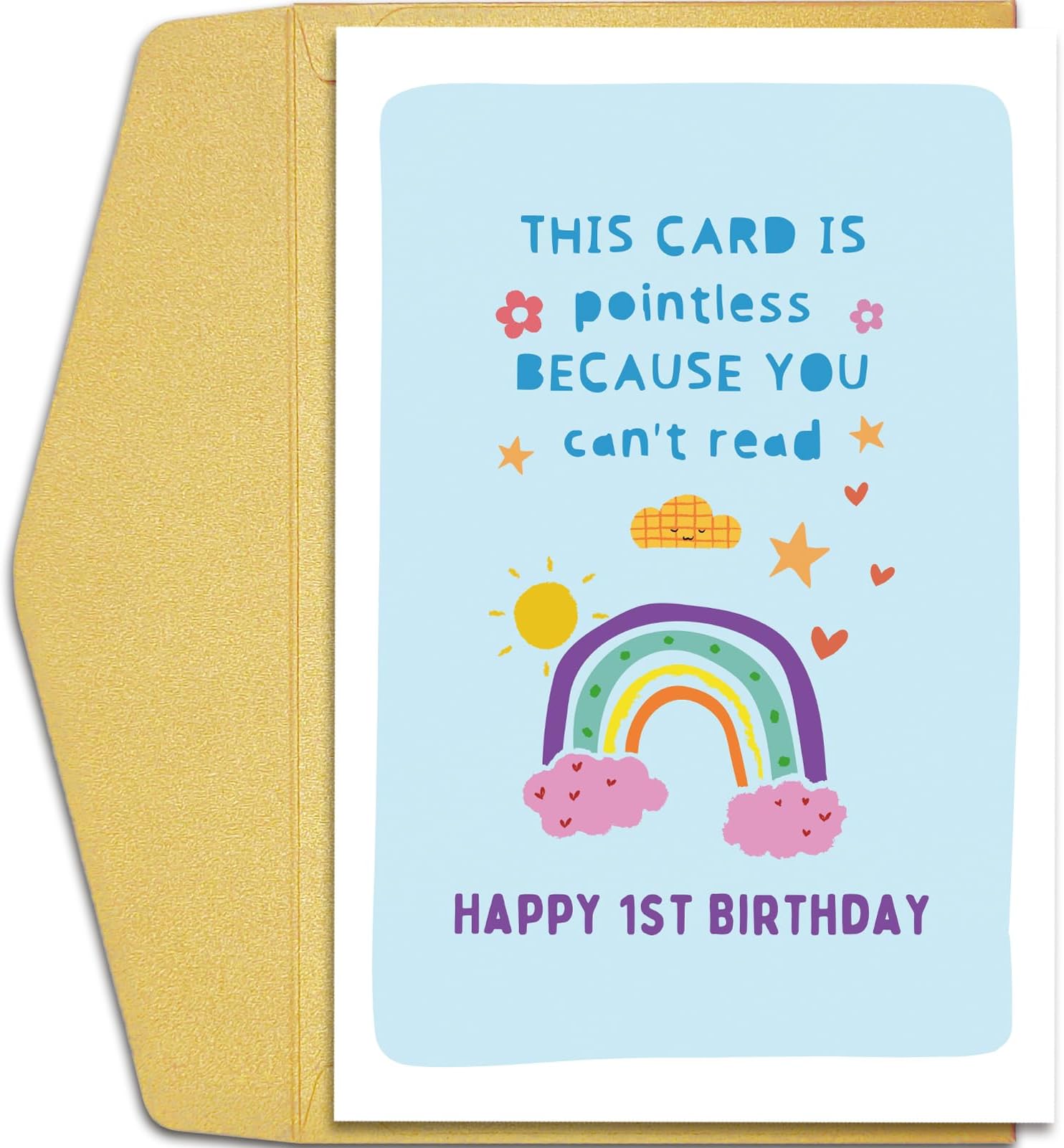 Amazon.com : Katie Doodle - Super Cute, 1st Birthday Card, (Handmade in ...