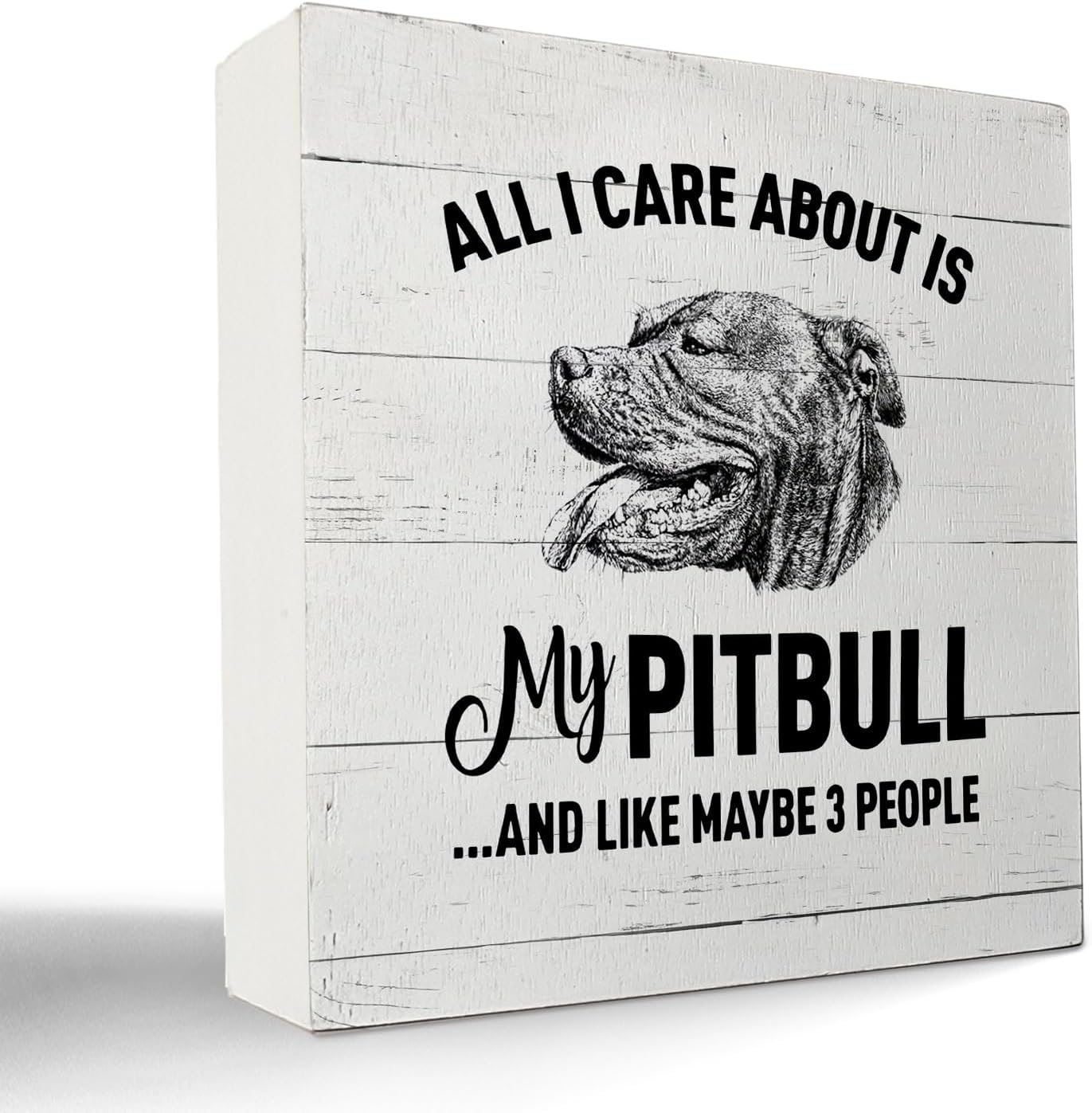 Amazon.com: Kunlisa Pitbull Gifts for Women - Pitbull Mom Gifts, Wood ...