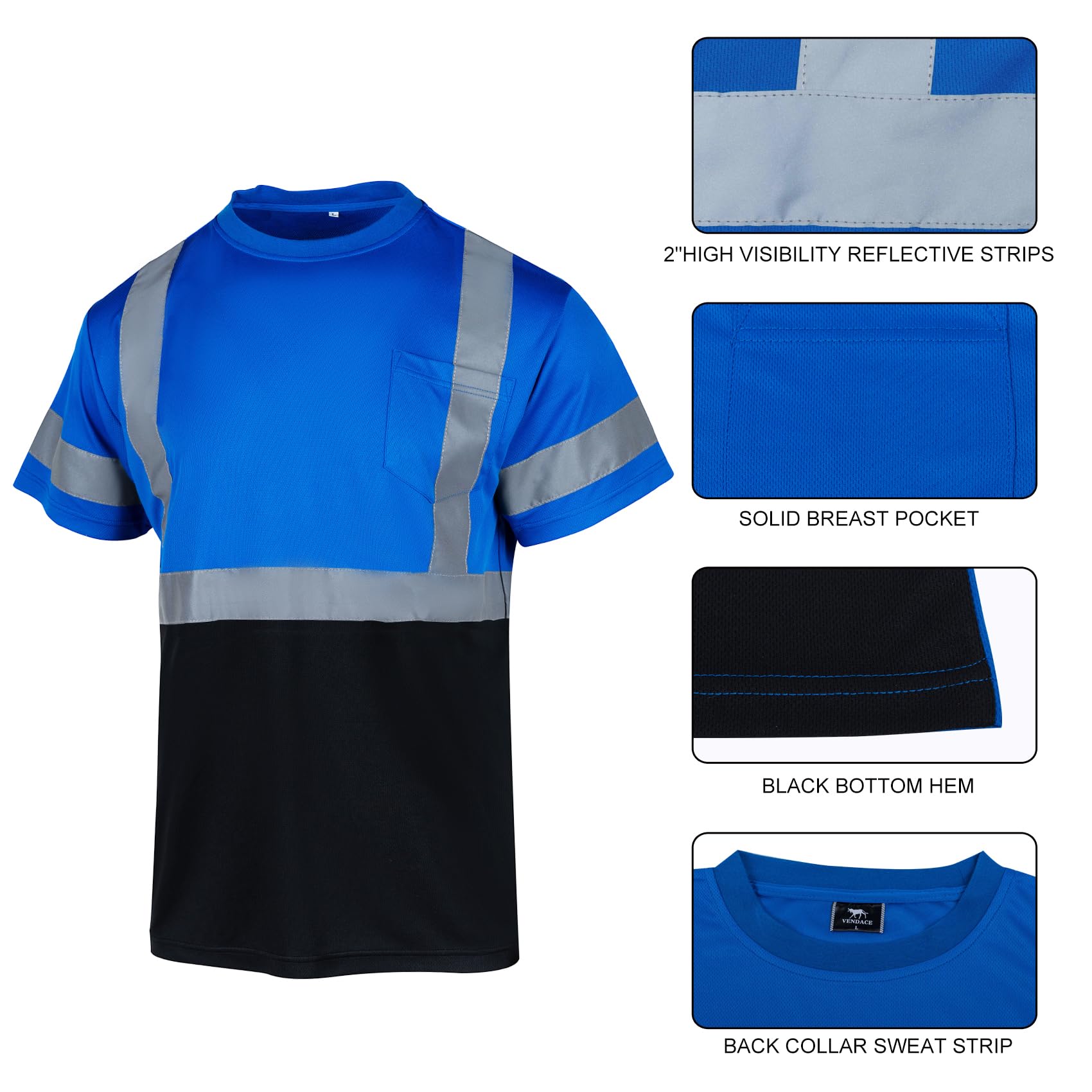 Snapklik.com : VENDACE Hi Vis Reflective Safety Shirts For Men ANSI ...