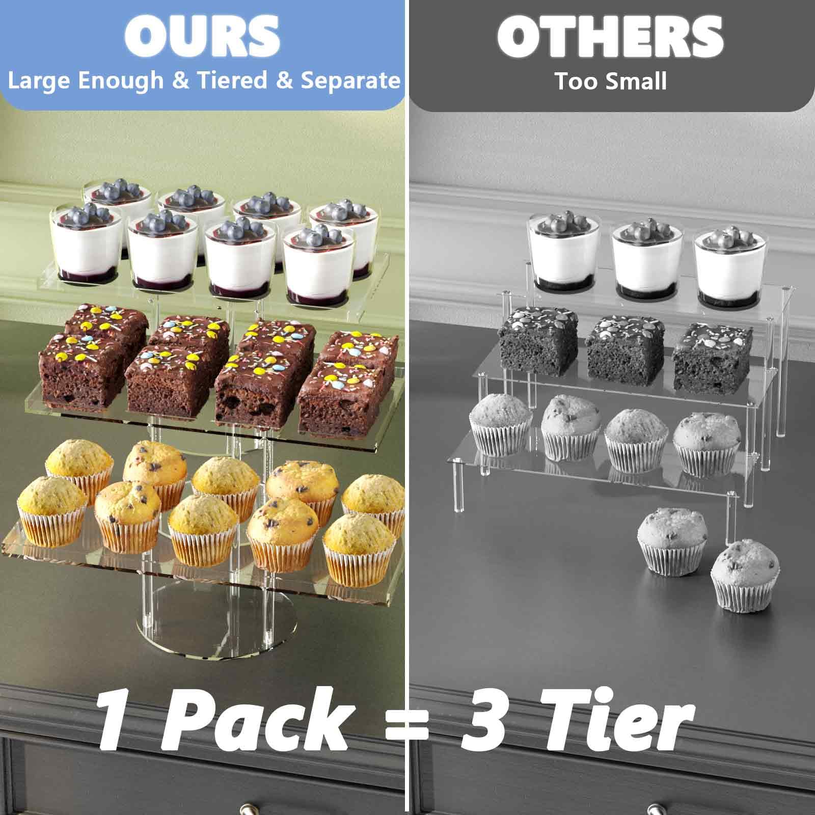 Snapklik.com : 3 Tier Dessert Table Display Set, Clear Acrylic Cupcake ...