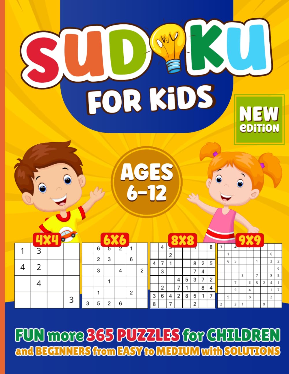 SUDOKU FOR KIDS AGES 6-12: more 365 Sudoku Puzzles Book for Kids Ages 6 ...