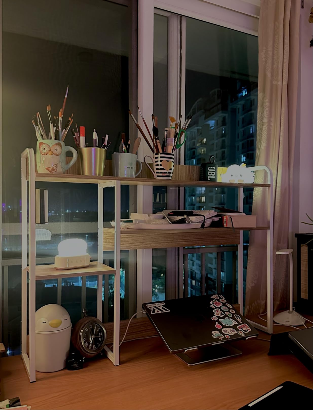 Amazon Brand – Umi 2-Tier Wooden Tabletop Bookshelf Desktop Bookshelf ...