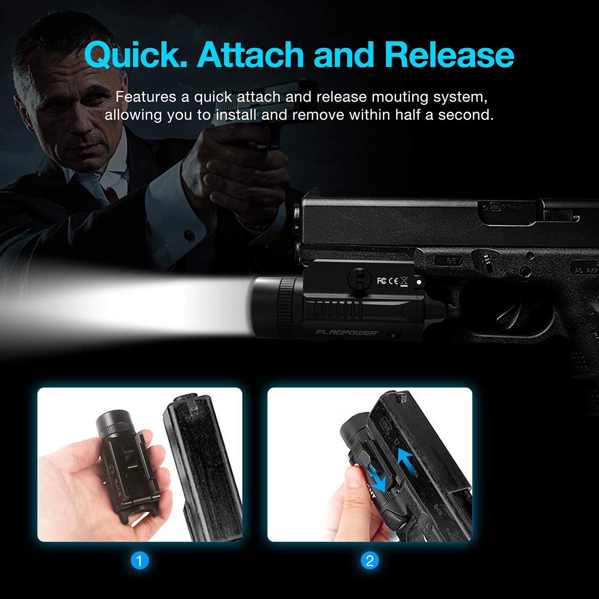 Flagpower Weapon Light 1200 Lumens Pistol Light Tactical Gun Light ...