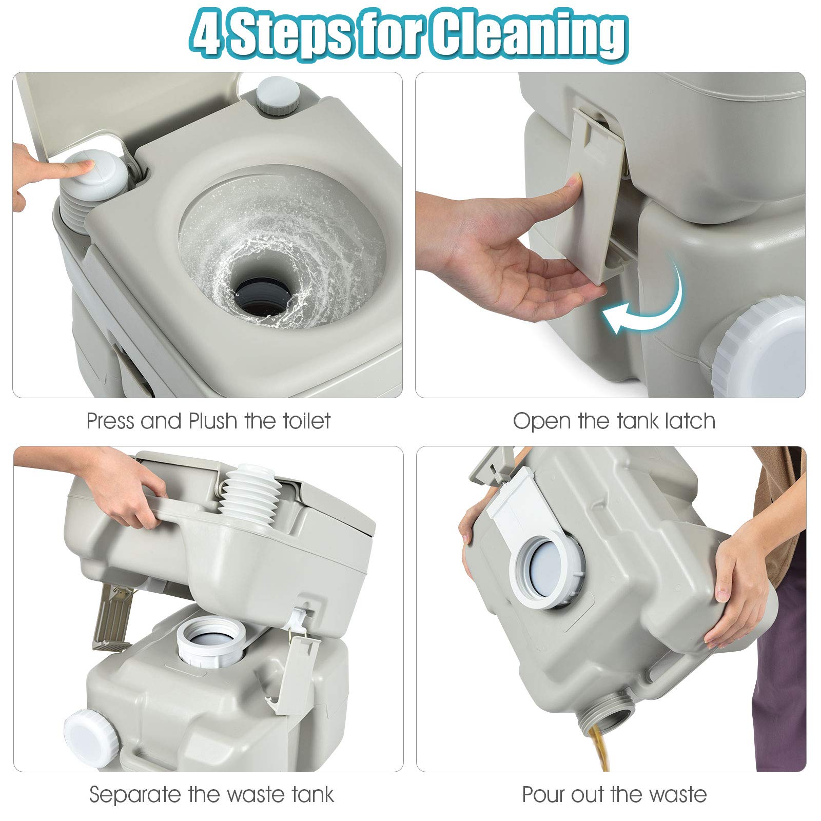 5.3 Gallon Lightweight Camping Toilet Rotating Spout S AFSTAR 5.3 ...