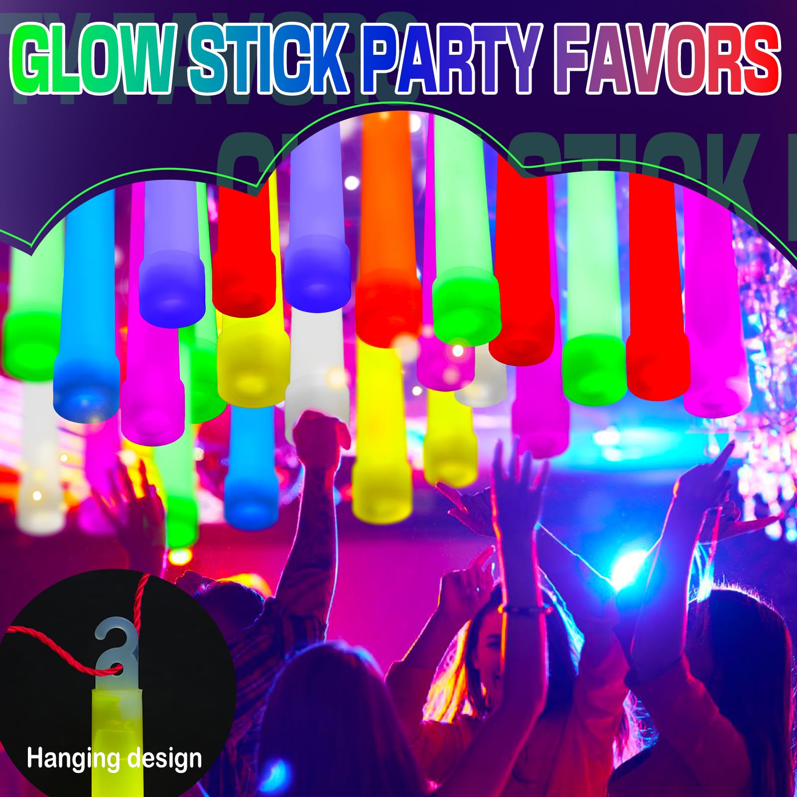Snapklik.com : Dyrfolm 25 PCS Glow Sticks Bulk,6 Inch Glow In The Dark ...