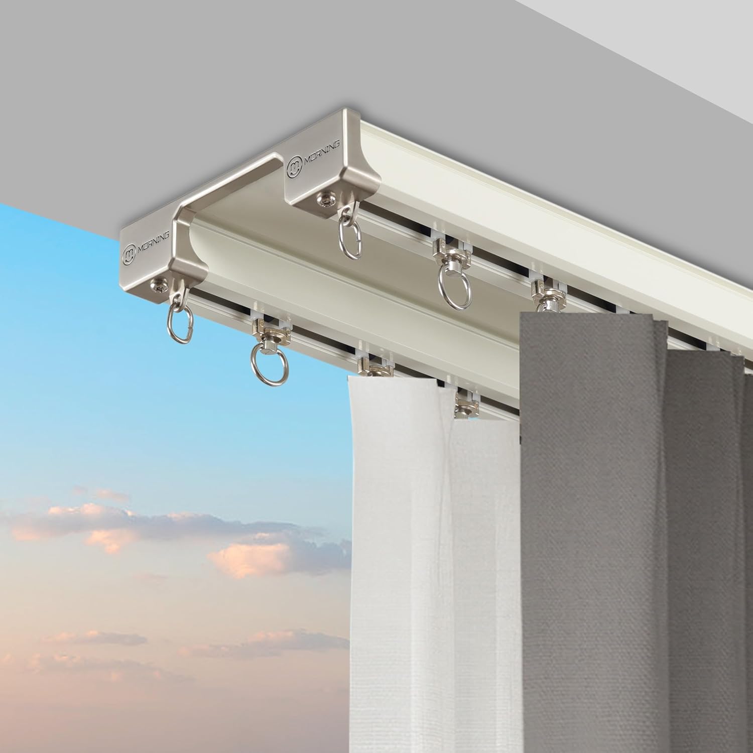 Amazon.com: YXHOMME Double Row Ceiling Curtain Track Ceiling Mounted ...