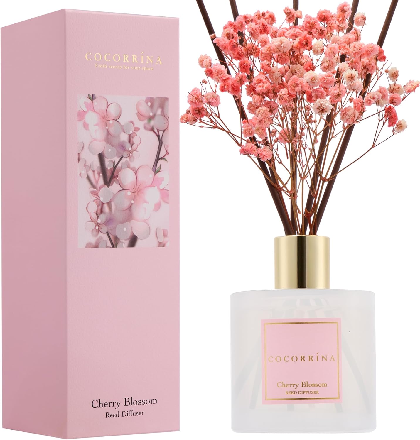 Amazon.com: COCORRÍNA Reed Diffuser - Cherry Blossom 6.7 Fl.oz Reed ...
