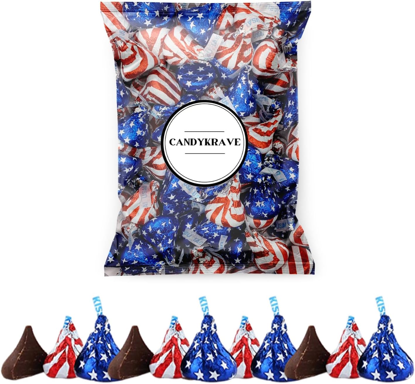 Amazon.com: Hersheys Kisses Milk Chocolate Candy - Limited 4th July ...