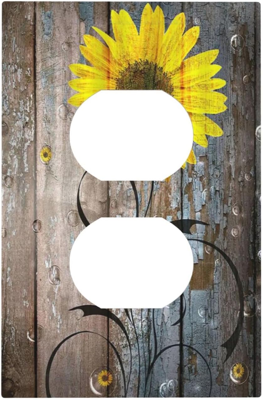 Sunflower 1 Gang Outlet Covers Duplex Receptacle Wall Plate Decorative ...