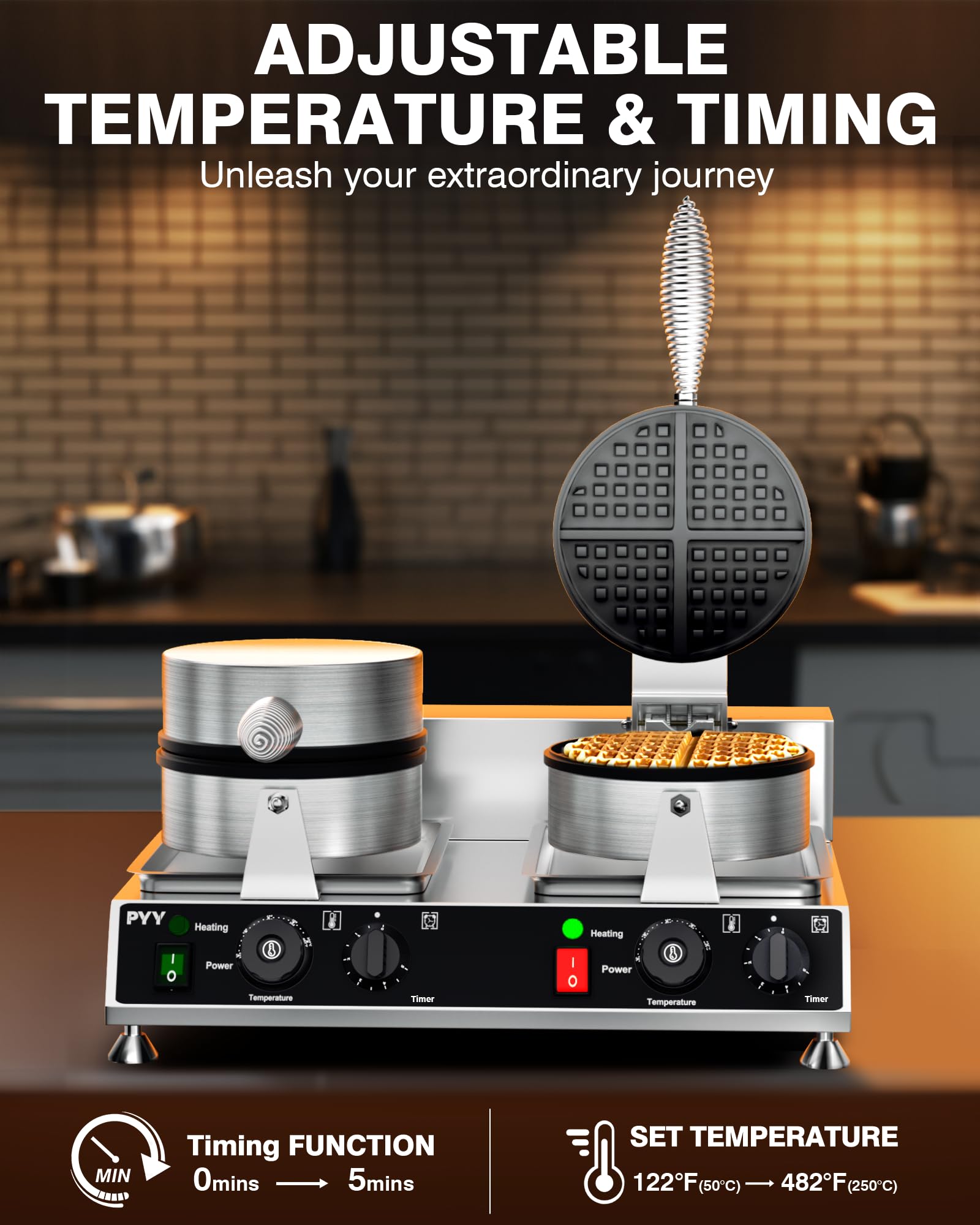 Snapklik.com : PYY Commercial Waffle Maker - Double Waffle MakerNon ...