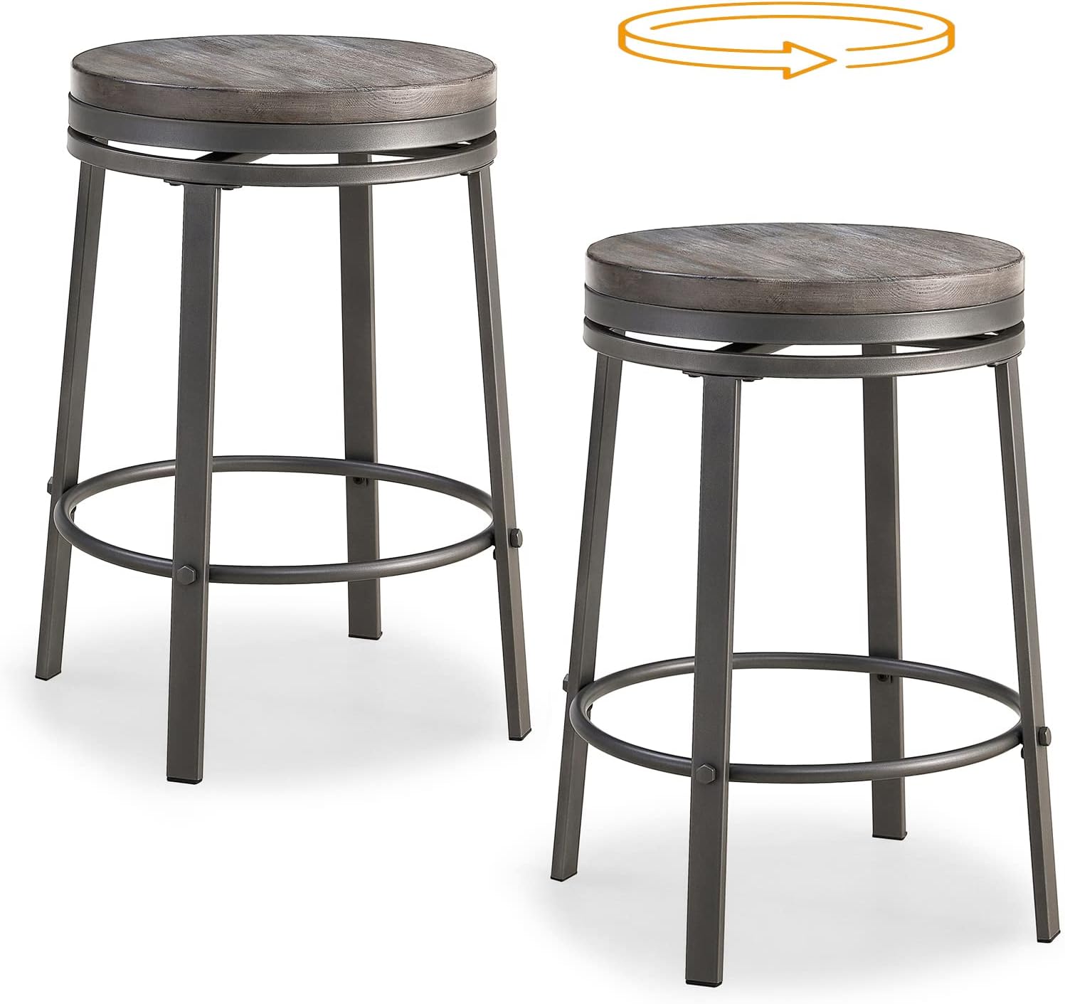Amazon.com: oulluo Counter Height Bar Stools, Swivel Bar Stools Set of ...