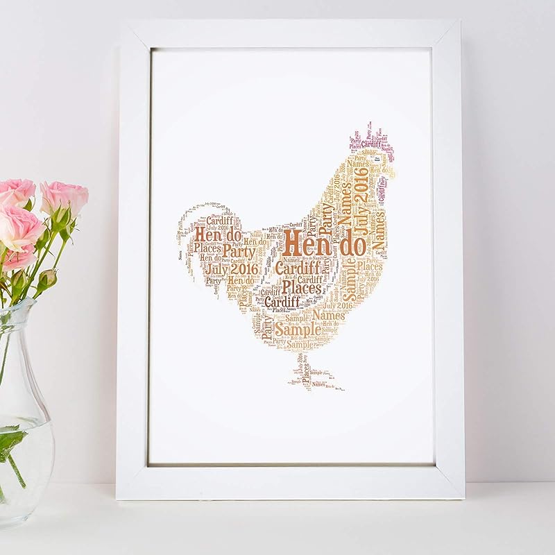 Personalised Chicken Word Art Print - A5, A4 Prints & Framed : Amazon ...