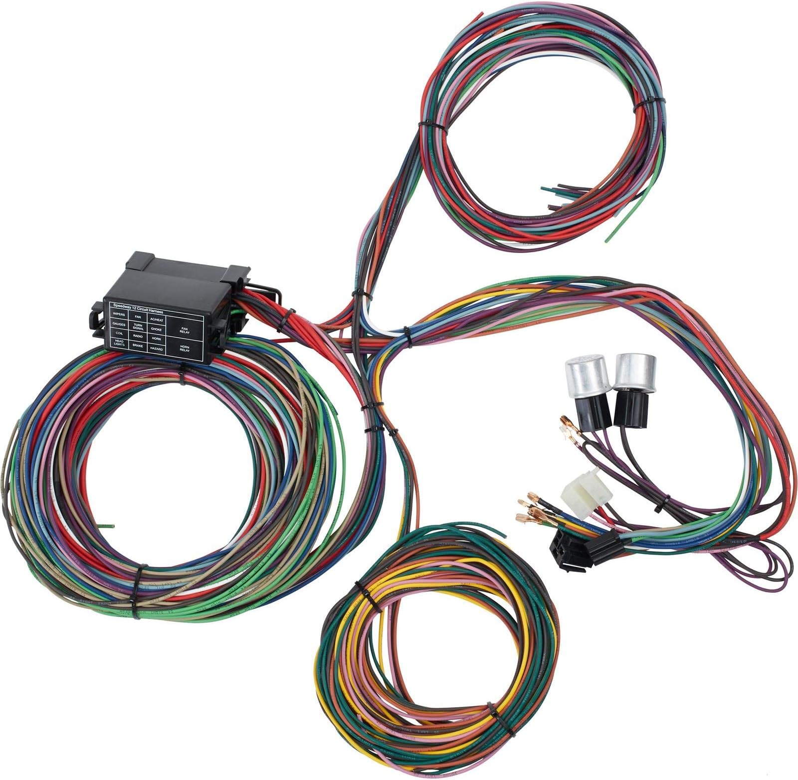Amazon.com: 12-Circuit Mini-Fuse Universal Hot Rod Wiring Harness Kit ...